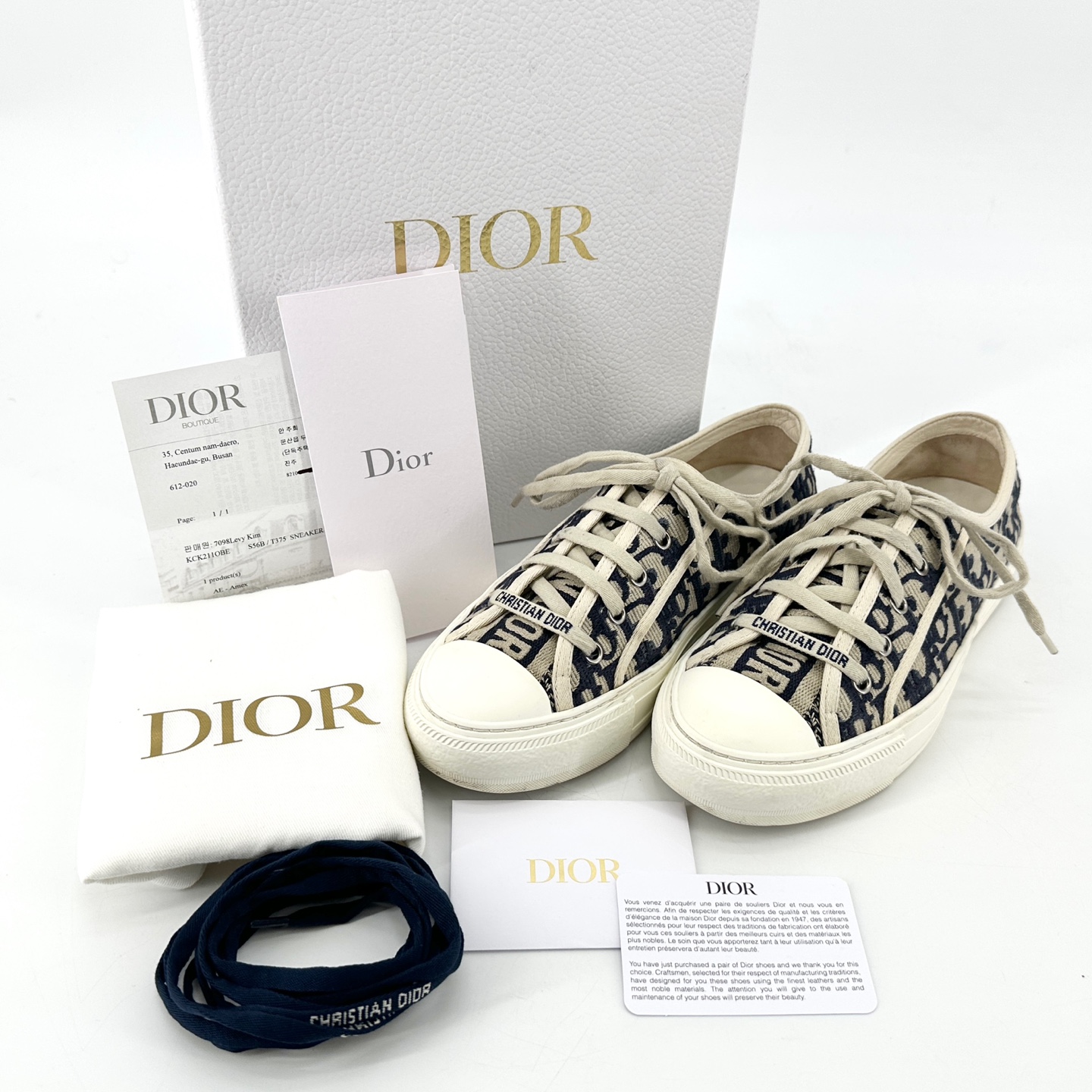 백화점구매 크리스찬 디올 오블리크 워크앤디올 로우탑 스니커즈 - 구구스 정품