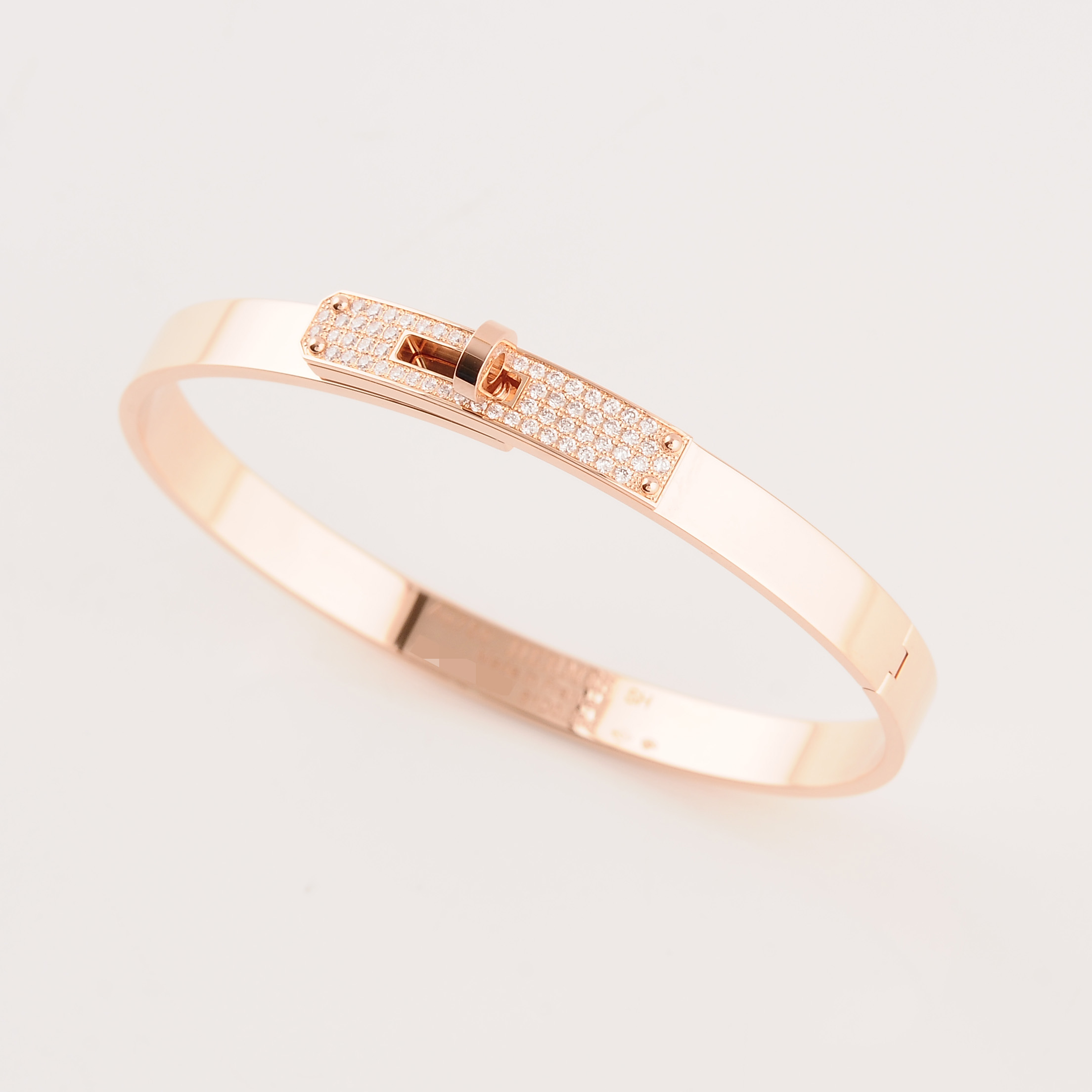 에르메스 켈리 다이아몬드 파베 스몰모델 핑크골드 SH 뱅글 팔찌 - 구구스 정품