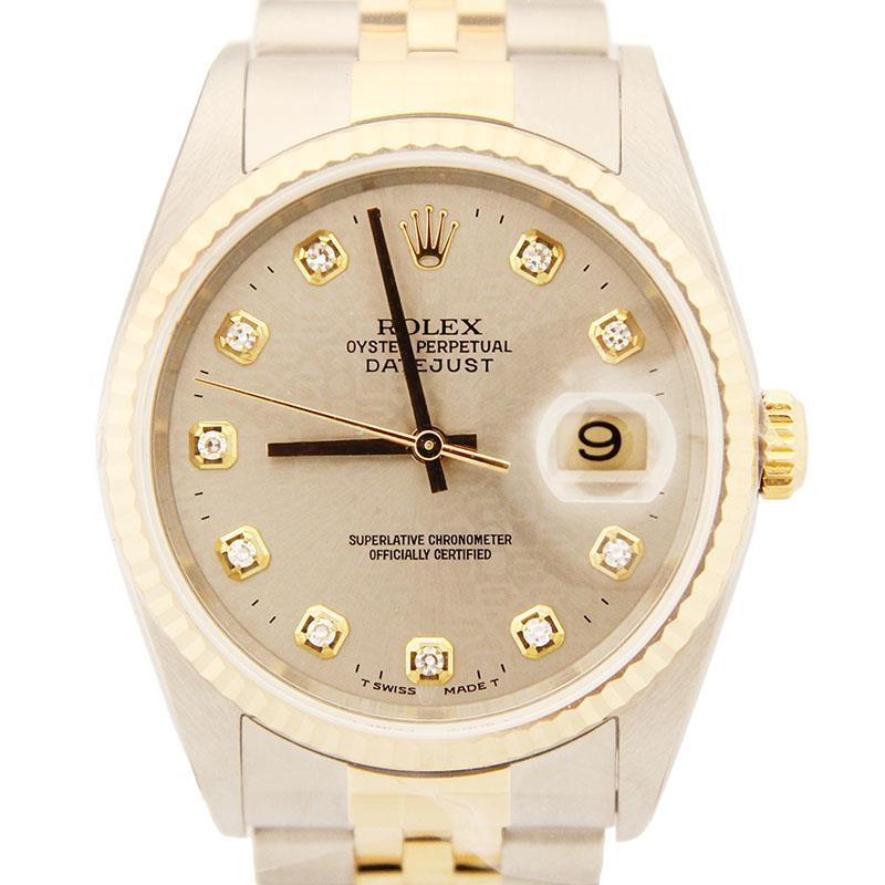 롤렉스 데이저스트 16233 10P 옐로골드18K콤비 그레이판 시계 - 구구스 정품